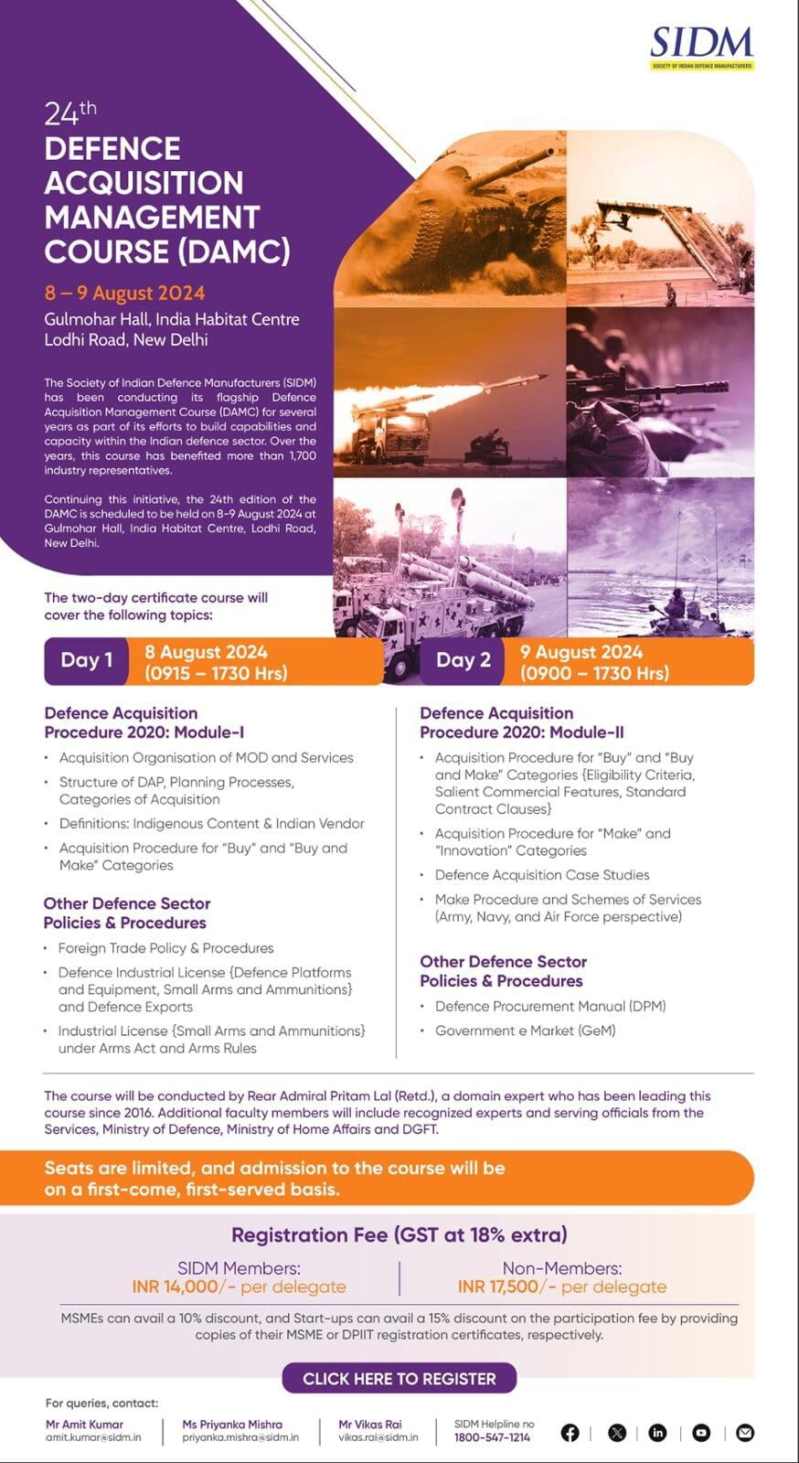 Upcoming Engagements | Society of Indian Defence Manufacturers